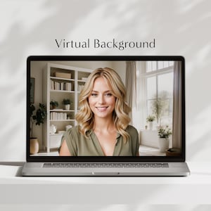 Zoom Background, Soft Light Bookshelf Background for Meetings, Virtual ...