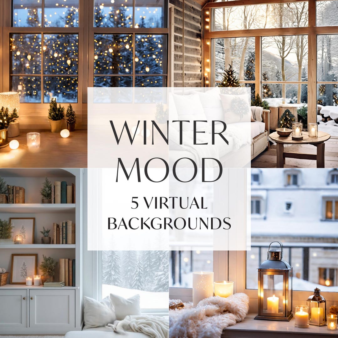 Winter Mood Virtual Background Bundle, Pack of 4 Digital Backgrounds ...