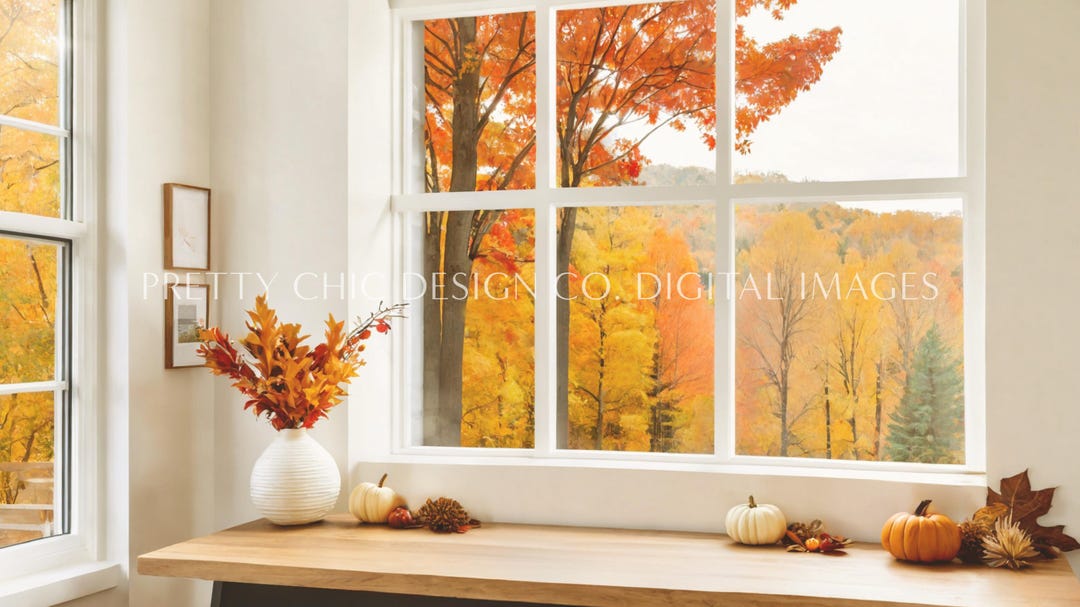 Zoom Background, Fall Office Background for Meetings, Autumn Foliage ...