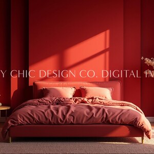 Luxury Red Bedroom Virtual Background Bundle, Pack of 8 Digital ...