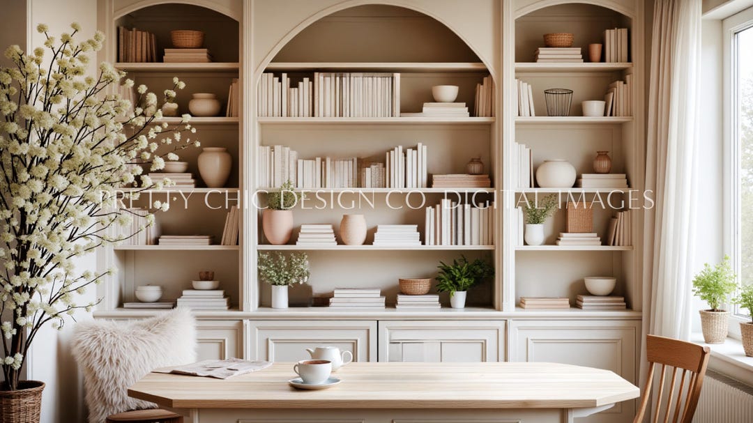Modern Arched Bookshelf Background, Aesthetic Office for Meetings ...