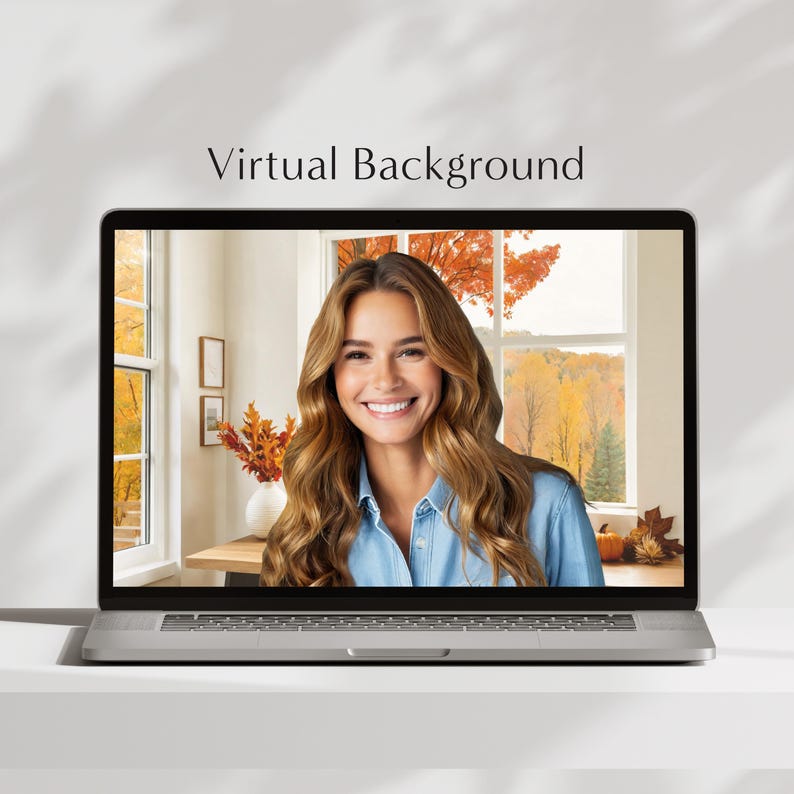 Zoom Background, Fall Office Background for Meetings, Autumn Foliage ...