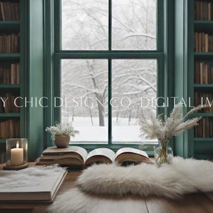 Cozy Winter Study Virtual Background Bundle, Pack of 4 Digital ...