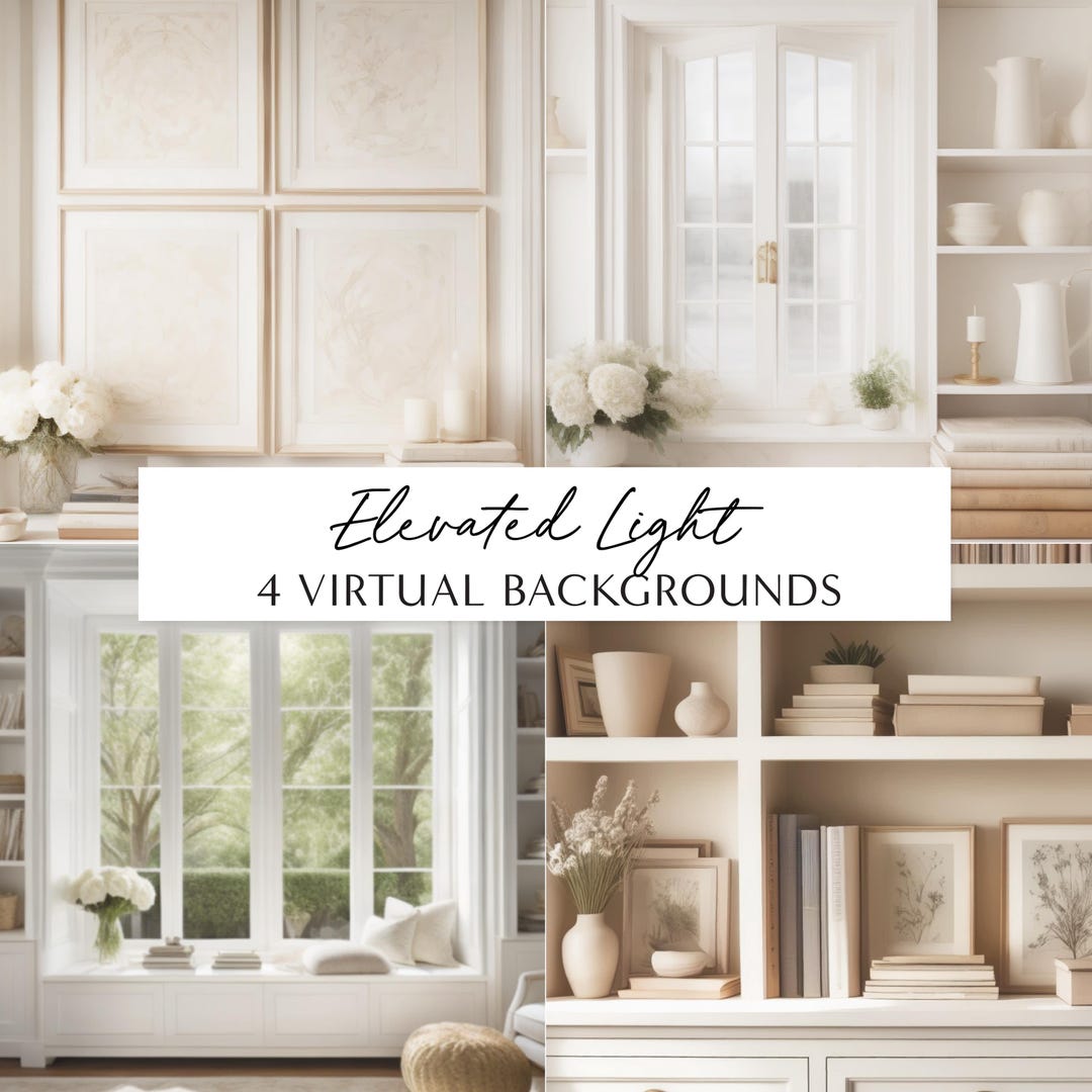 Elevated Light Virtual Background Bundle, Aesthetic Pack of 4 Digital ...