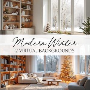 Winter Virtual Background Bundle, Holiday Pack of 2 Digital Backdrops ...