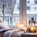 Zoom Background, Cozy Winter Window Background for Meetings, Snow ...
