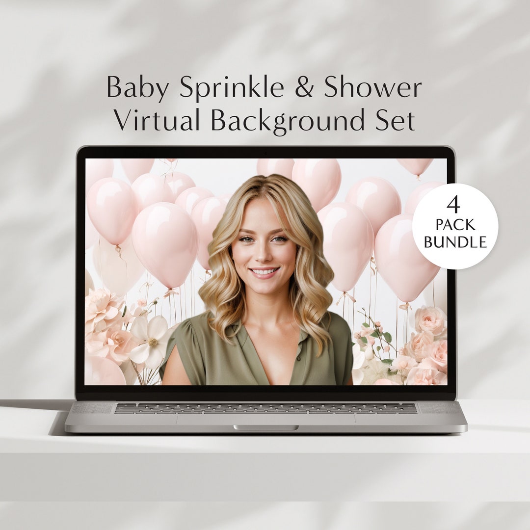 Sprinkle & Shower Background Bundle, Pack of 4 Virtual Backgrounds for ...