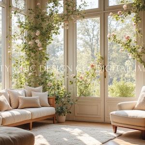 Flora Background, Window Background for Meetings, Spring Virtual Office ...