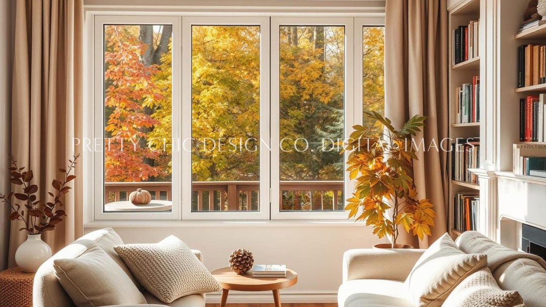 Zoom Background, Cozy Fall Background for Meetings, Autumn Virtual ...