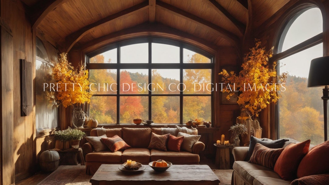 Zoom Background, Soft Autumn Fall Cozy Background for Meetings, Virtual ...