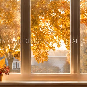 Zoom Background, Cozy Fall Window Background for Meetings, Autumn ...