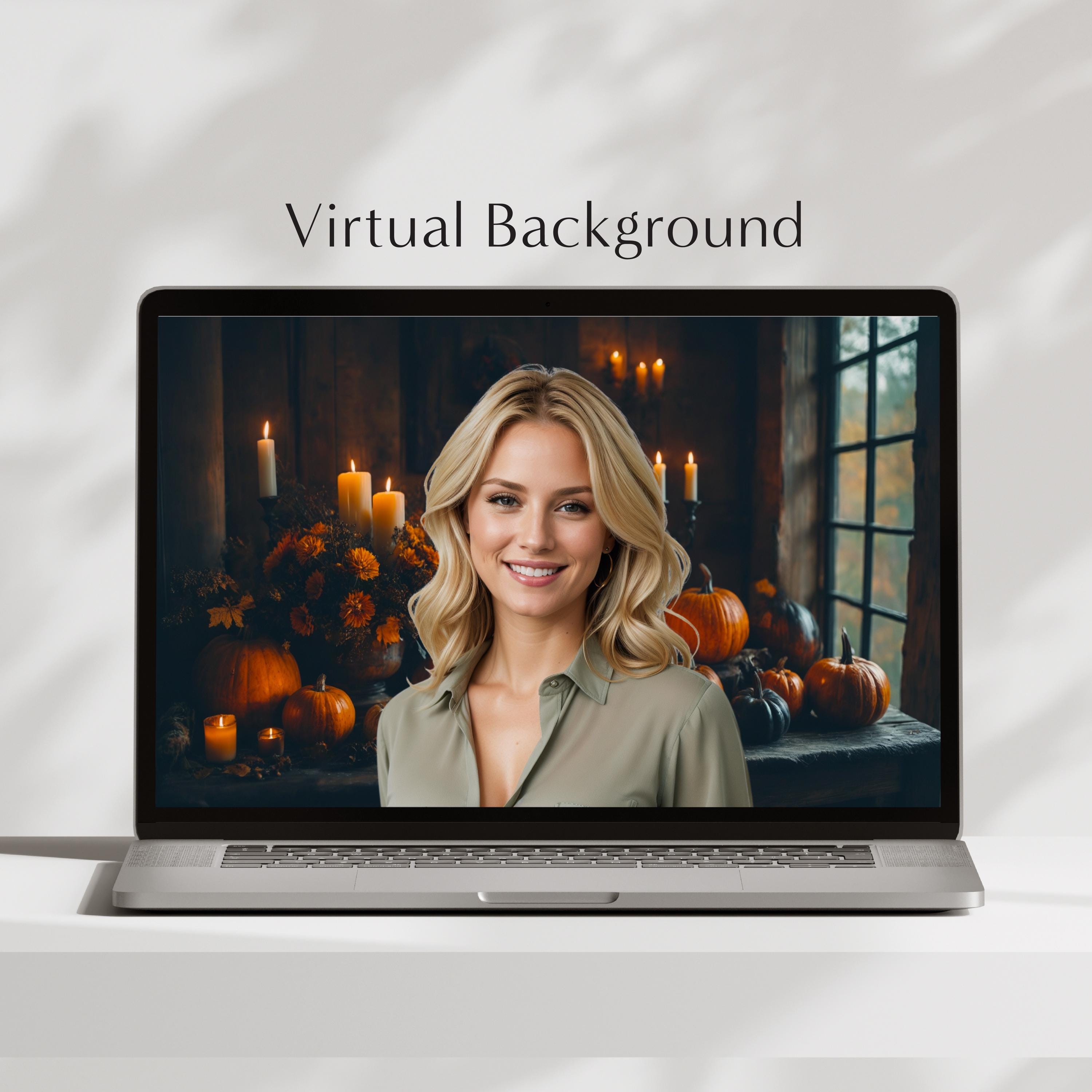 Zoom Background, Cozy Fall Candles Background for Meetings, Autumn ...