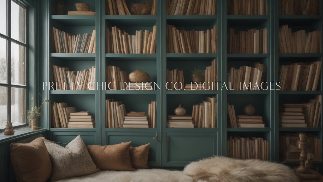 Virtual Background, Zoom Background for Meetings, Study Bookshelf ...