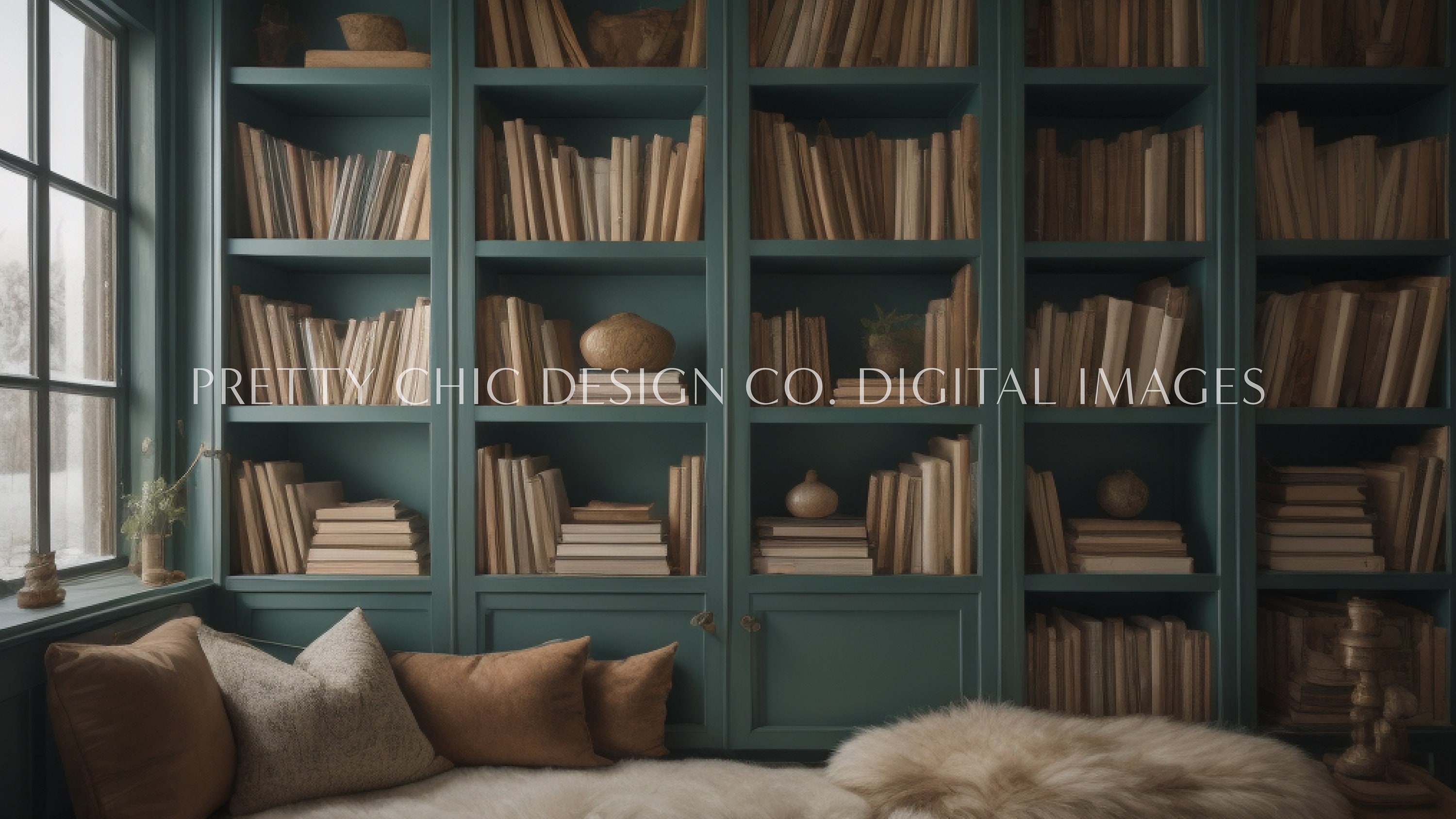 Virtual Background, Zoom Background for Meetings, Study Bookshelf ...