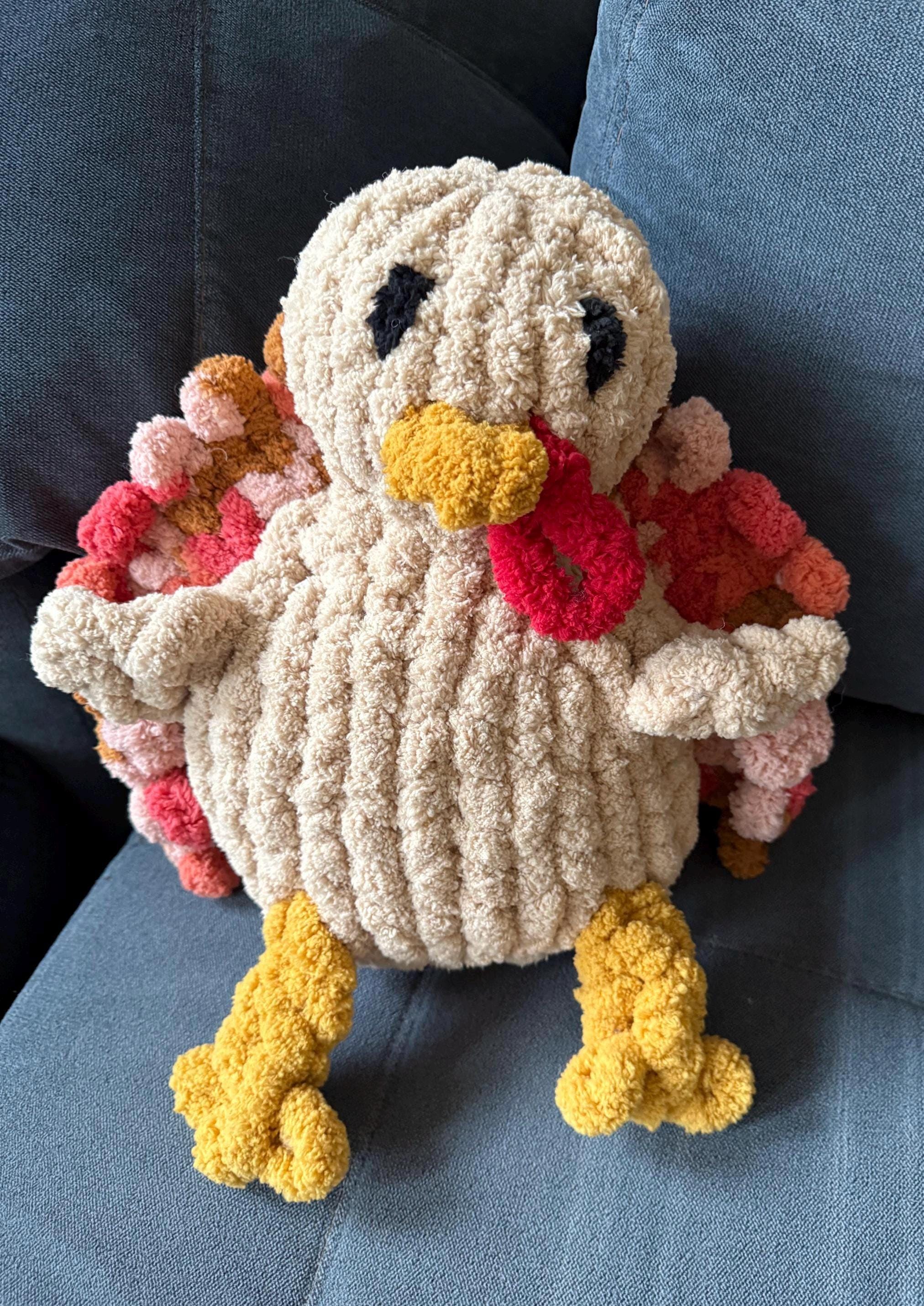 Handmade Chunky Knit Turkey Plush Stuffie Emotional Support ...