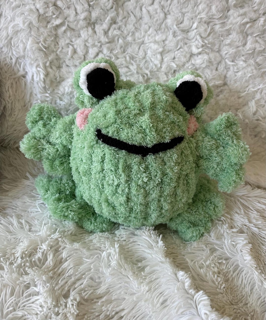 Handmade Chunky Knit Chubby Frog Plush Frog Stuffie Hand-knit Great ...