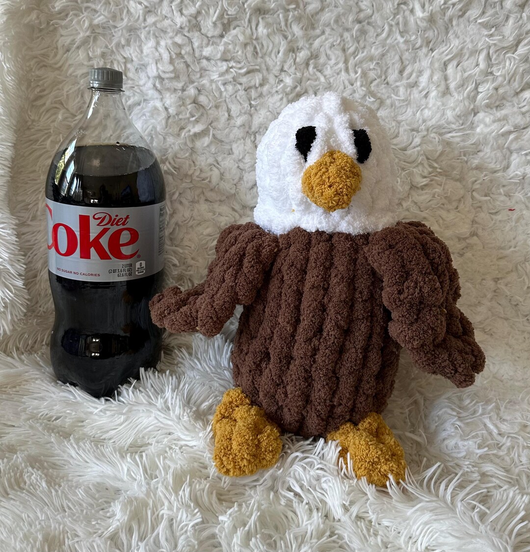 Handmade Chunky Knit Eagle Plush Eagle Stuffie Emotional Support Eagle ...