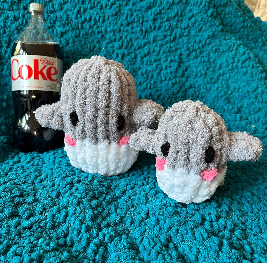 Handmade Chunky Knit Whale Plush Set Whale Stuffie Emotional Support ...