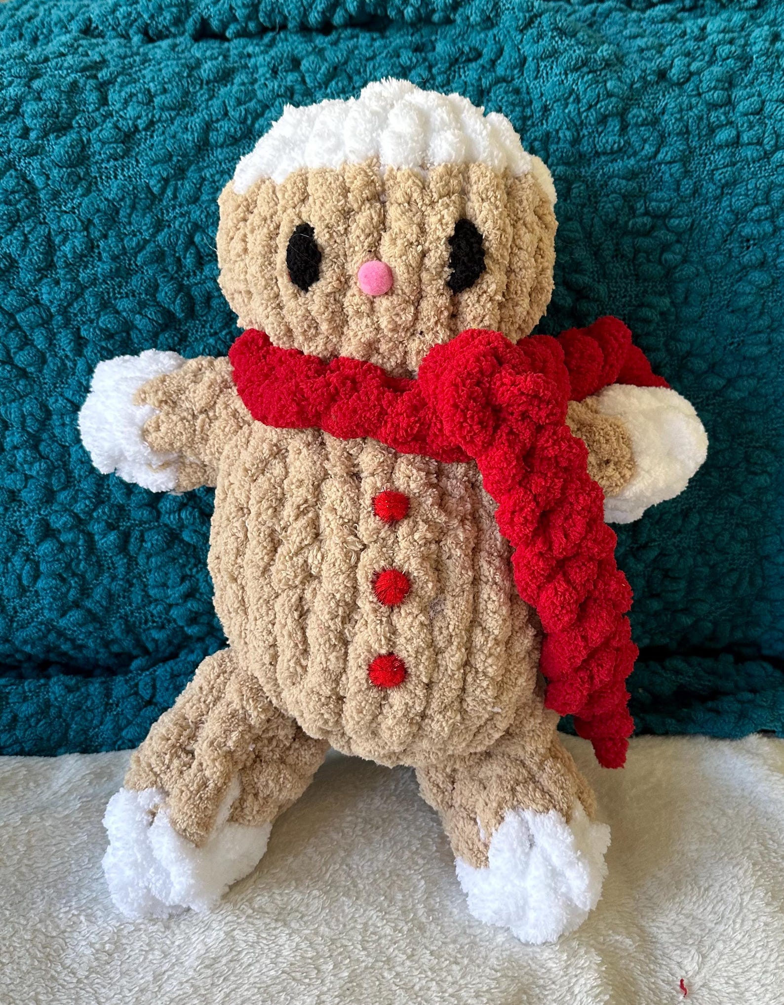 Handmade Chunky Knit Gingerbread Man Stuffie Emotional Support Gift - Etsy