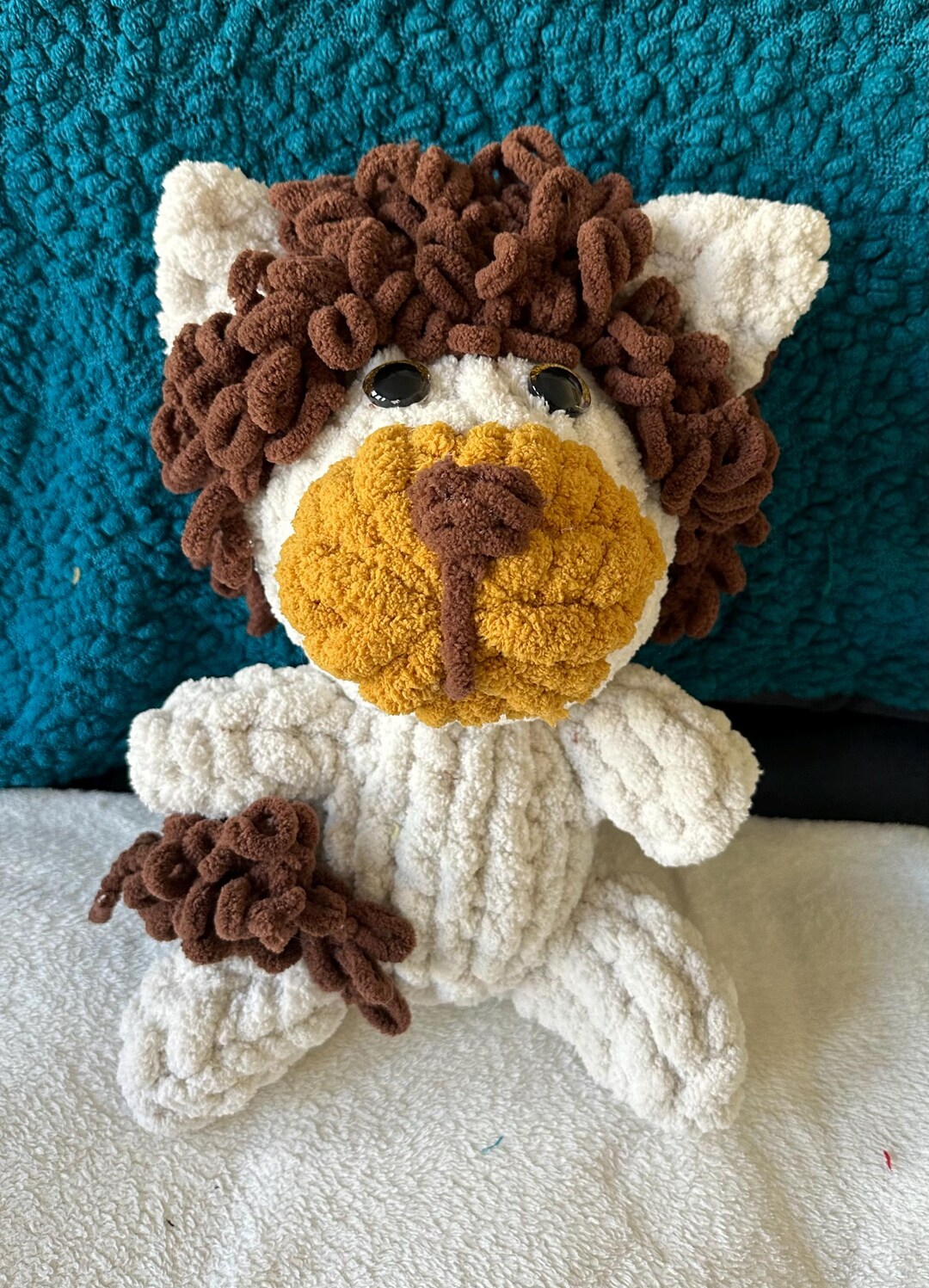 Handmade Chunky Knit Plush Lion Stuffie Emotional Support Gift - Etsy