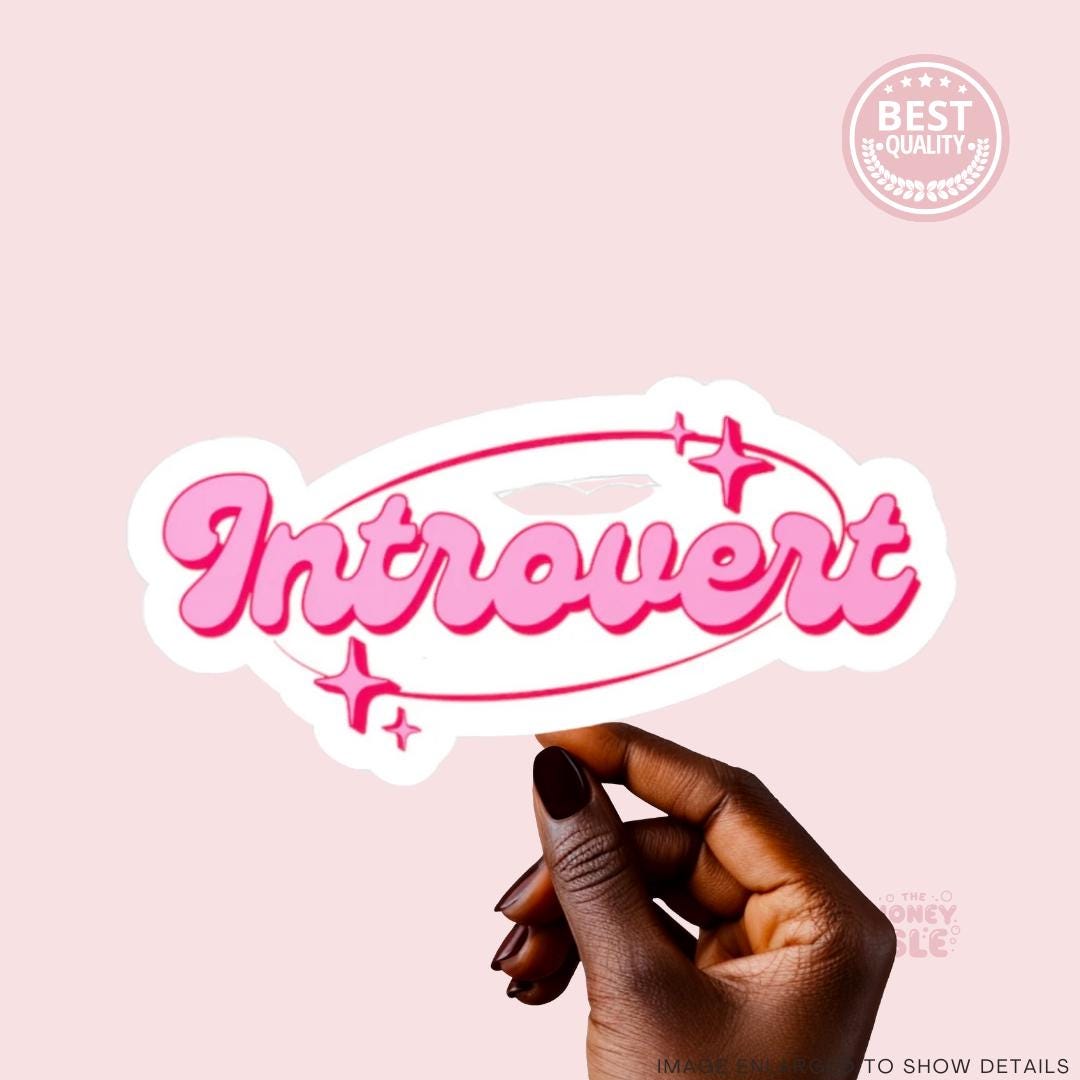 Introvert Y2K Pink Aesthetic Cute & Girly Text | Vinyl Sticker ...