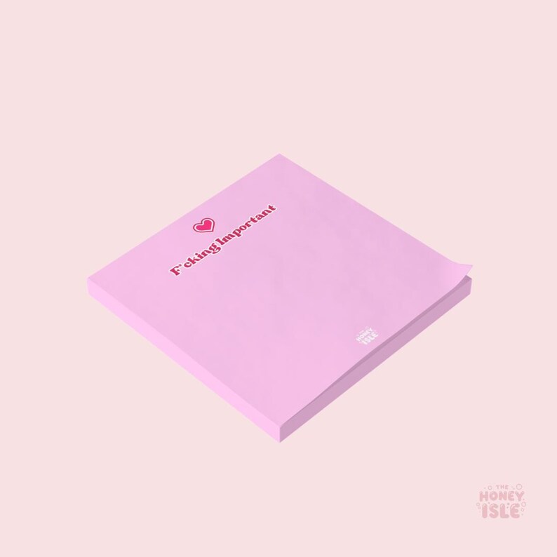 F*cking Important Pink Aesthetic Funny Statement Sticky Notes 3x3 Post ...