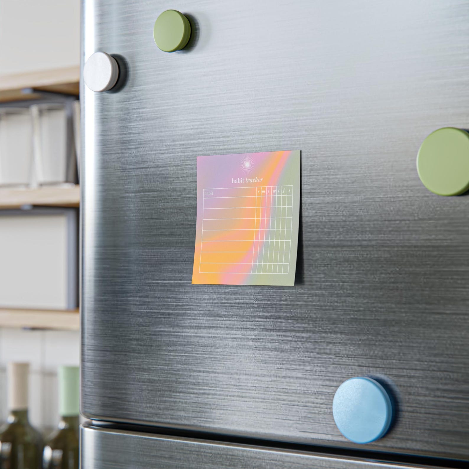 Soft Aura Aesthetic Daily Habit Tracker Sticky Notes | Mood Hydration ...