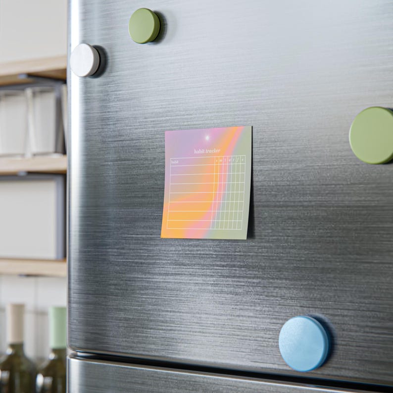 Soft Aura Aesthetic Daily Habit Tracker Sticky Notes | Mood Hydration ...