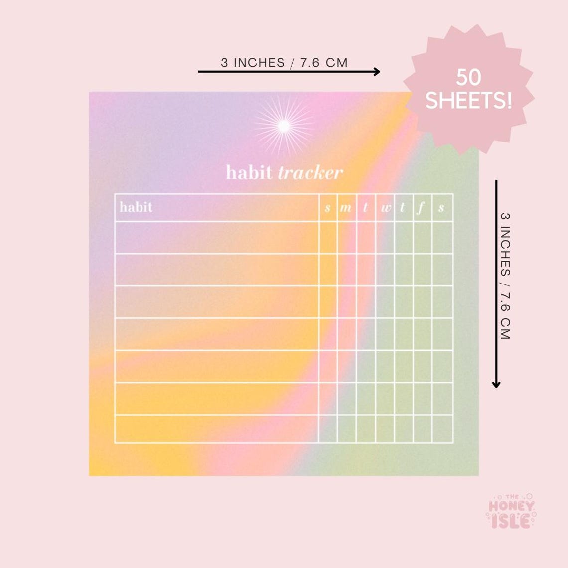 Soft Aura Aesthetic Daily Habit Tracker Sticky Notes | Mood Hydration ...