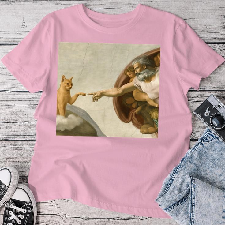 Funny Cat God Creation of Adam Meme Jesus T-shirt, God and Cat T-shirt ...