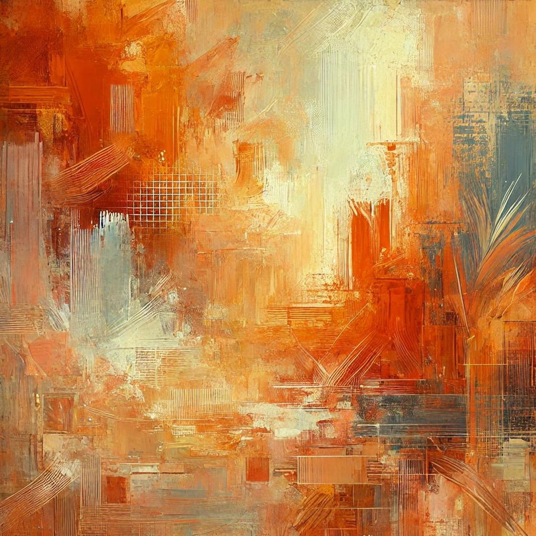 Orange Abstract Digital Print - Etsy