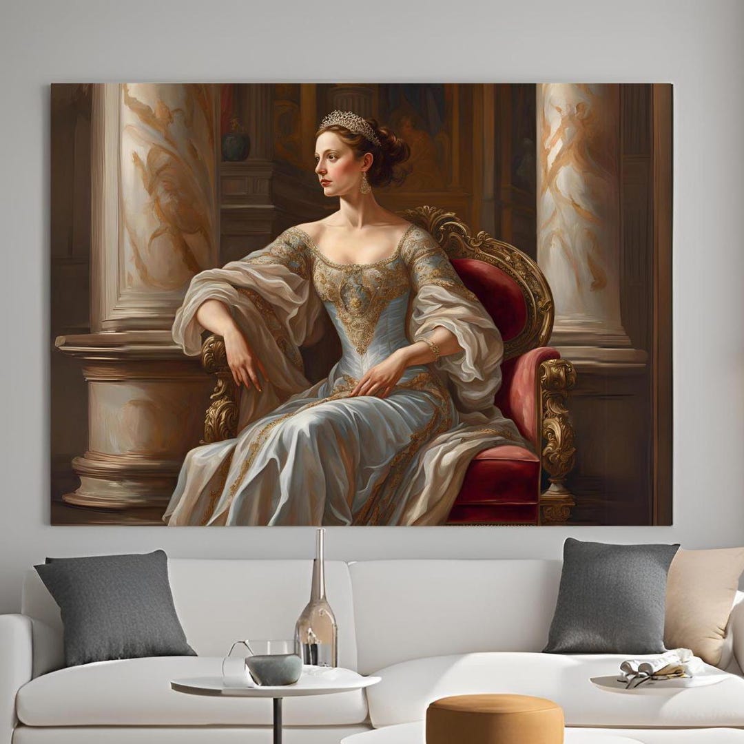 Elegant Regal Portrait Art Printable – Victorian Royal Lady in ...
