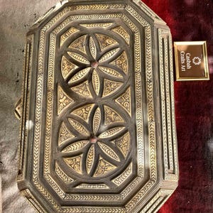 Vintage 1950s Berber Moroccan Box Handcrafted Wood & Camel Bone With ...