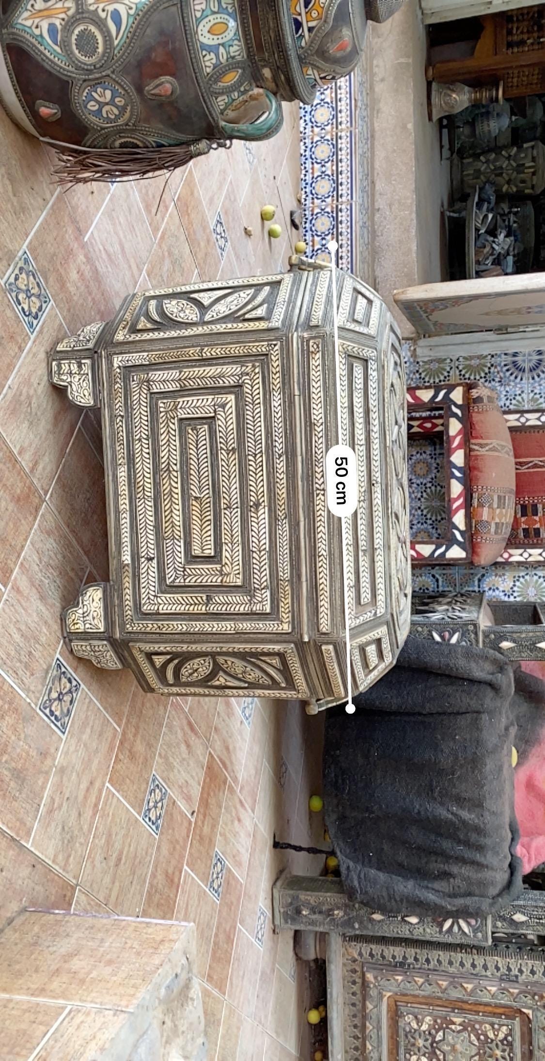 Vintage 1950s Berber Moroccan Box Handcrafted Wood & Camel Bone With ...