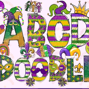 Mardi Gras Doodle Letters Png, Mardi Gras Clip Art, Mardi Gras Letters ...