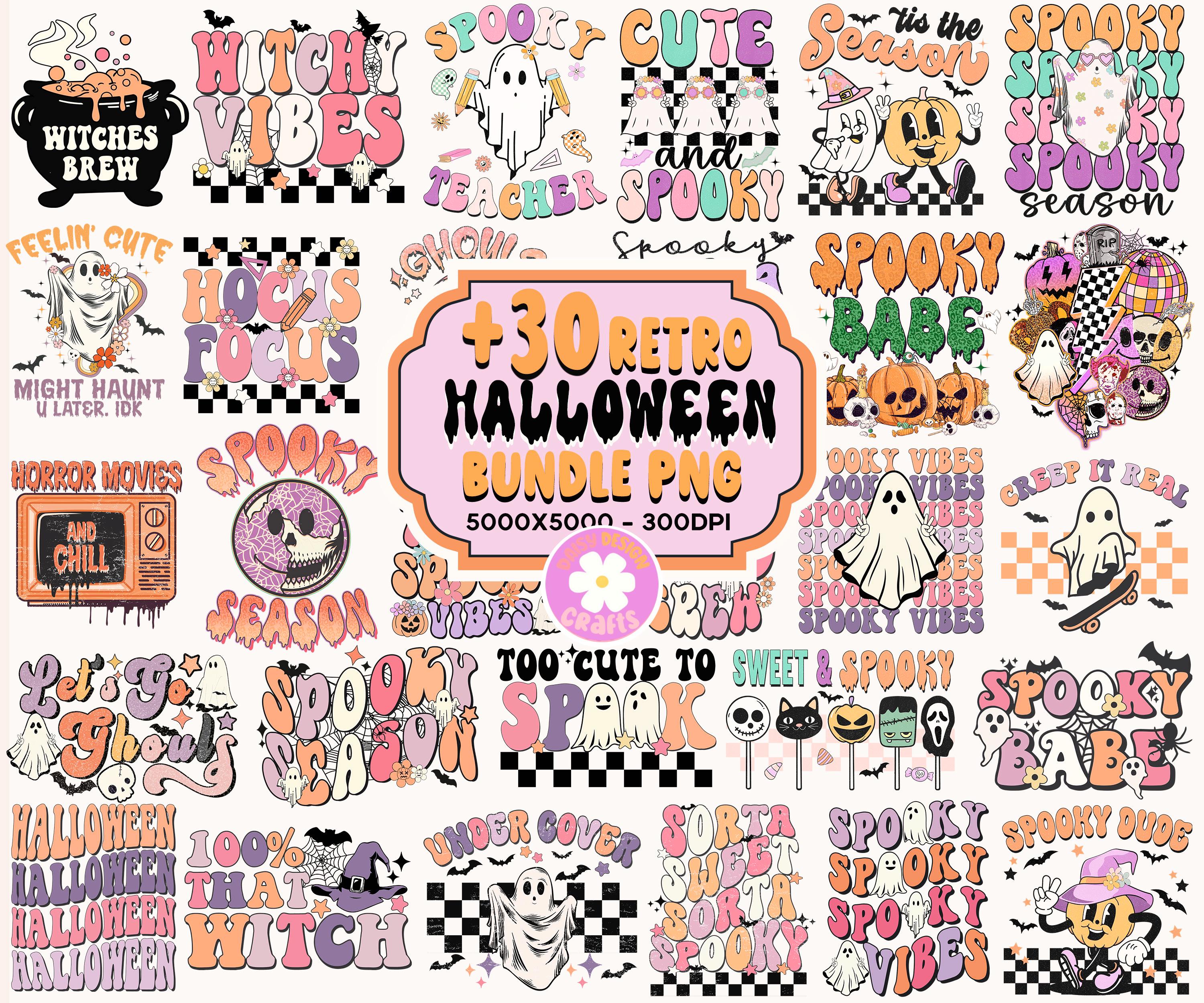 Retro Halloween Bundle | PNG Halloween MEGA Bundle, Halloween ...