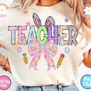 Teacher Easter Png, Bunny Teacher Png, Easter Png, Hoppy Teacher Png ...