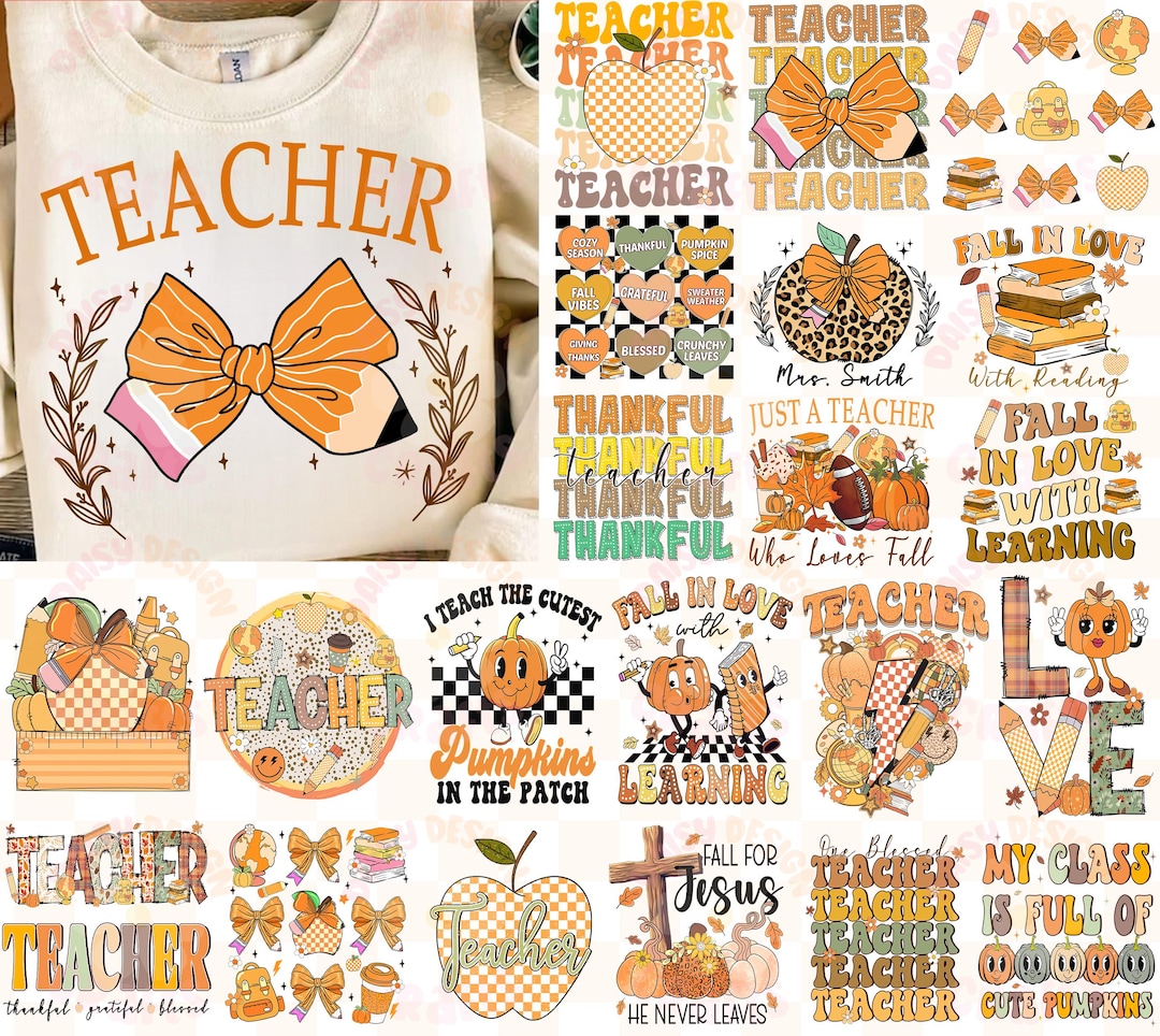 Coquette Teacher Fall Bundle, Teacher Life Png, Fall Teacher Png, Fall ...