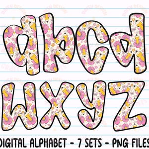 Retro Preppy School Alphabet PNG, Pastel Letter Clipart, Cute Retro ...