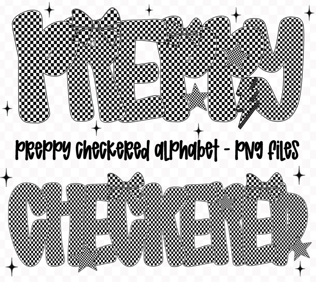 Preppy Checkered Alphabet Png, Checkered Star Png, Sport Letter Png ...