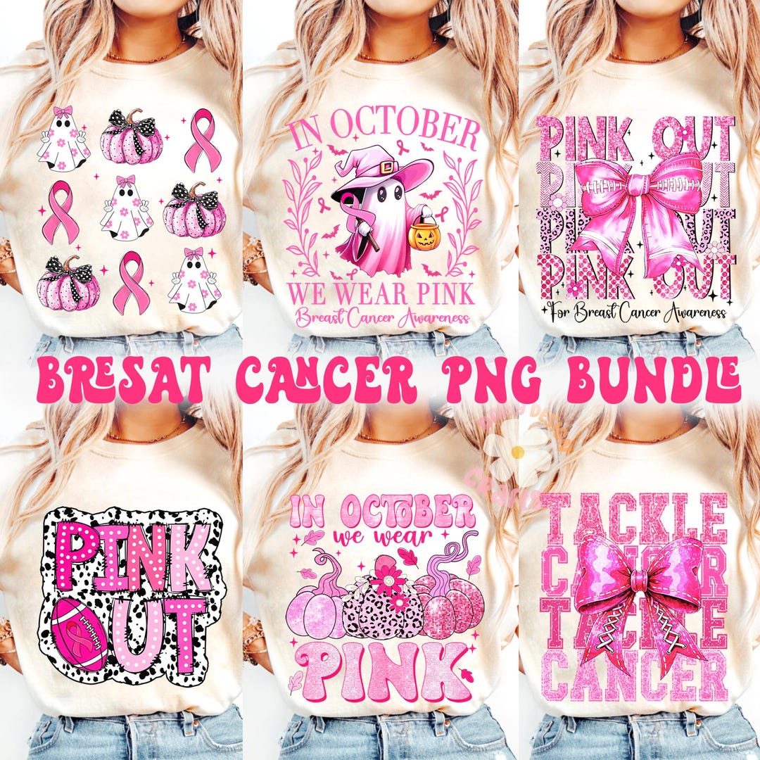 Breast Cancer PNG Bundle, Breast Cancer Awareness Pink Ghost Png ...