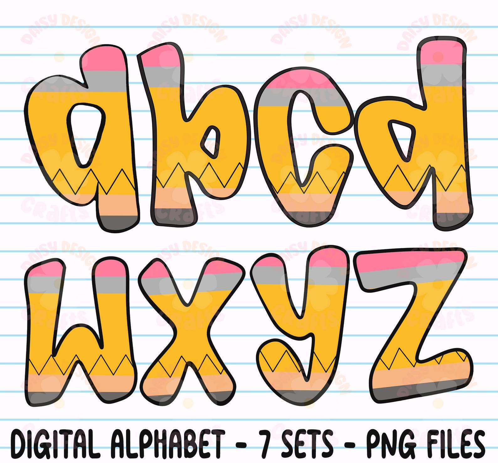 Preppy School Doodle Png Bundle, School Letters Png, Teacher Alphabet ...