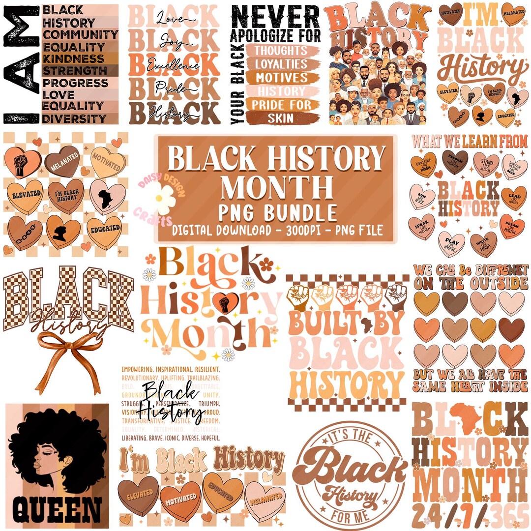 Black History Month Bundle Png, Black History Png, I Am Black History ...