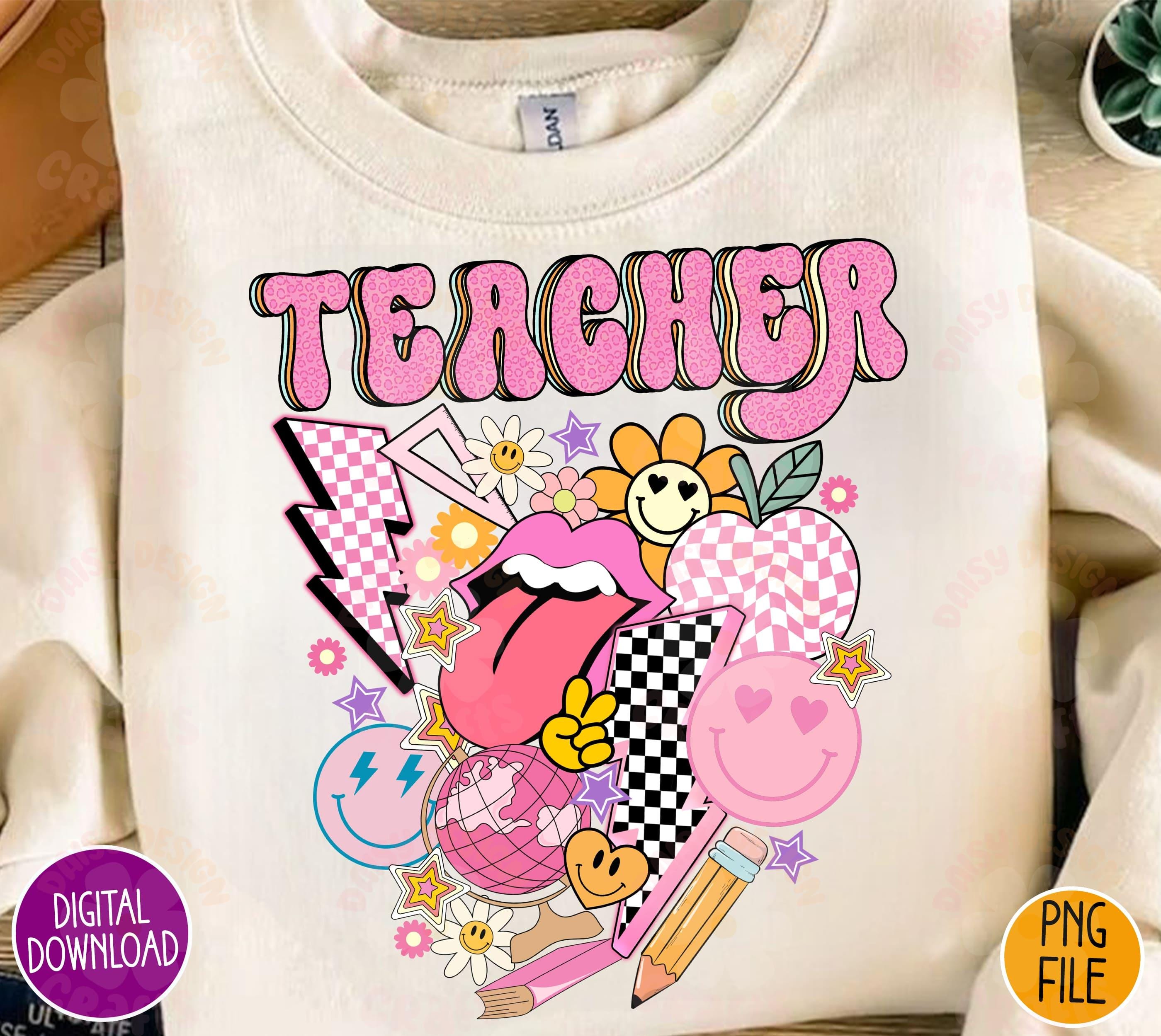 50+ Teacher PNG Bundle, Retro Boho Teacher Sublimation, Teacher ...