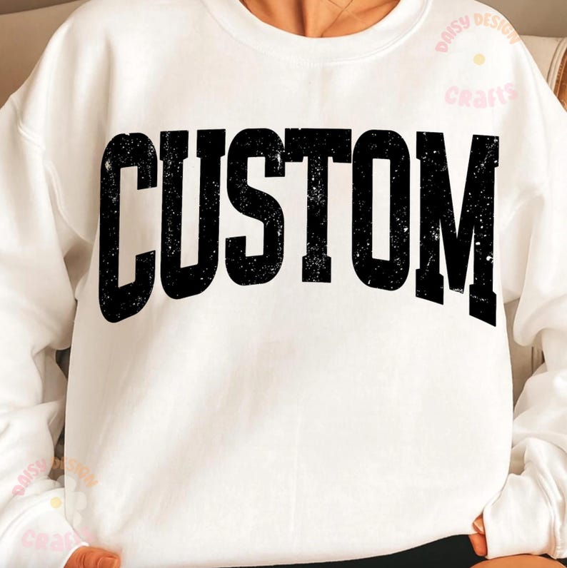 Custom Text PNG, Personalized Word Png, Distressed Varsity Font Design ...