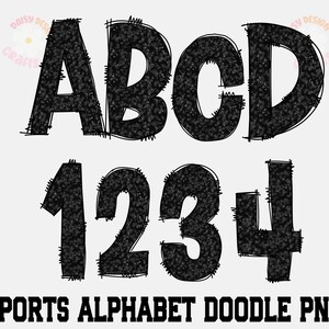 Spirit Team Alphabet Png, , Sports Alphabet Png Bundle, Doodle Letter ...