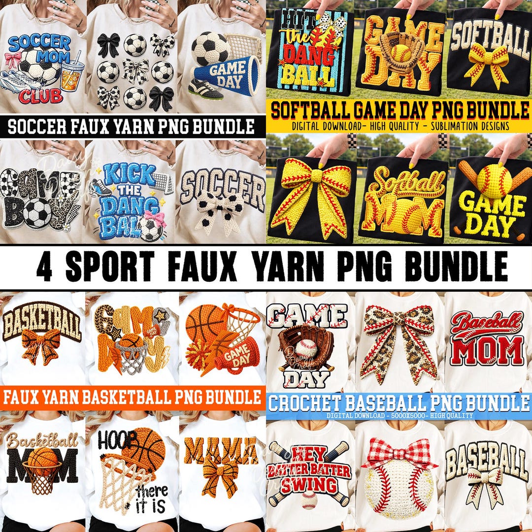Trendy Sports Bundle Png, Game Day Bundle Png, Softball Bundle Png ...