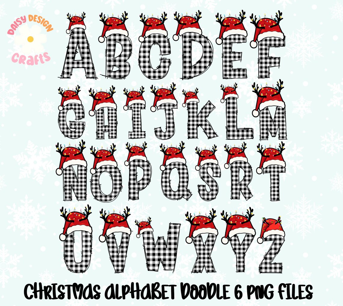 Christmas Plaid Alphabet PNG, Buffalo Plaid Letters (digital Download ...