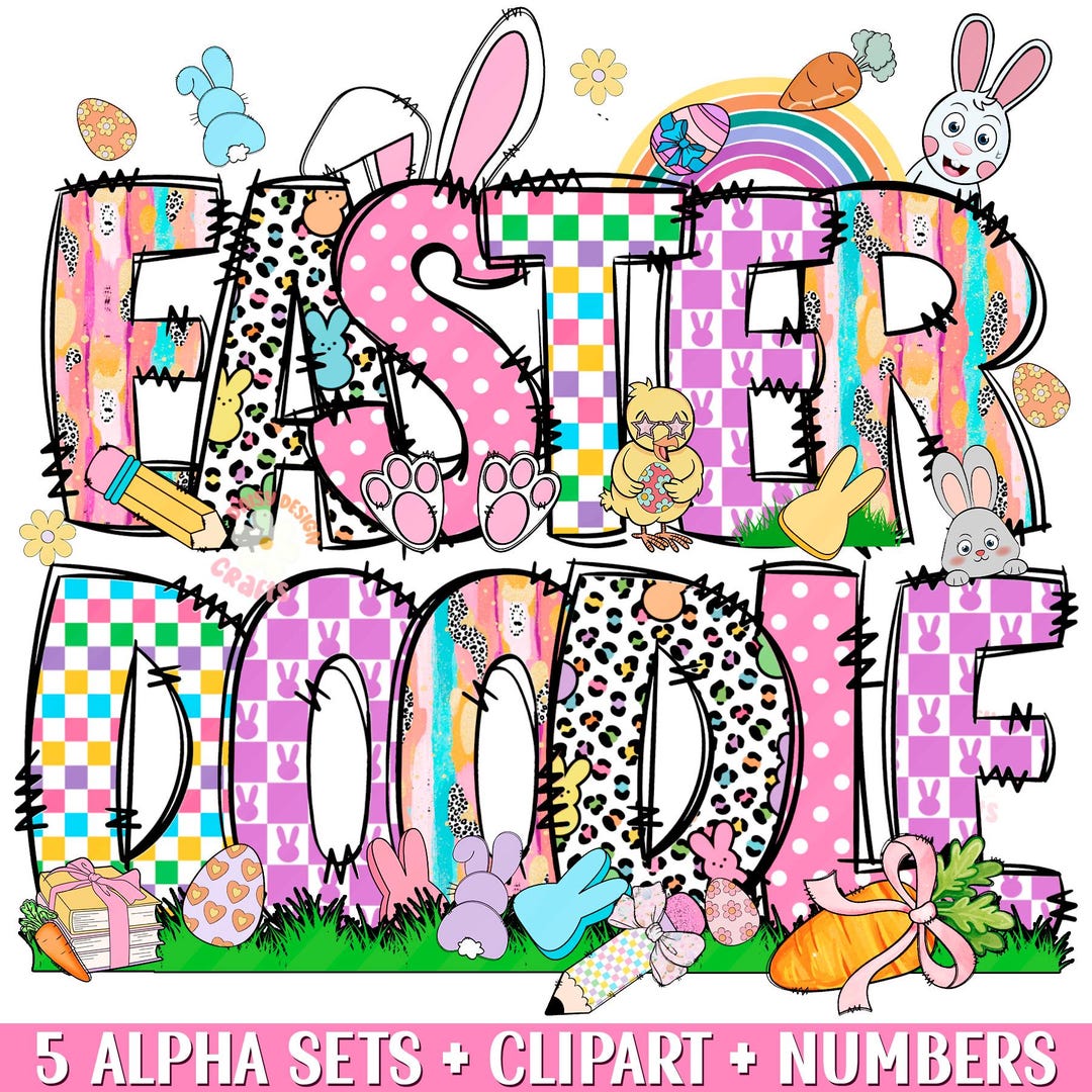 Easter Alphabet Letters PNG Bundle, Easter Clipart Png, Easter Alphabet ...