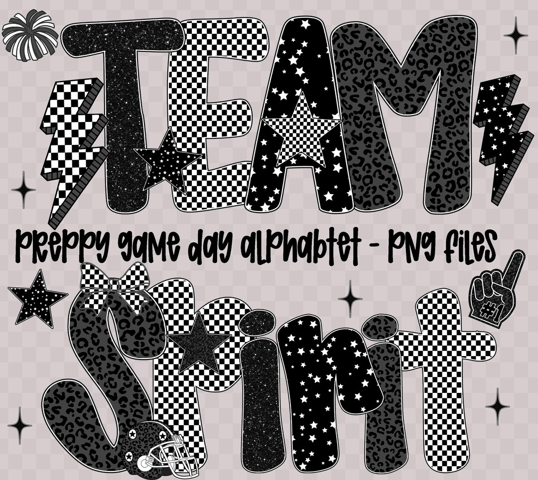 Team Spirit Alphabet Png, Sports Letters Png, Alphabet Png, Preppy ...